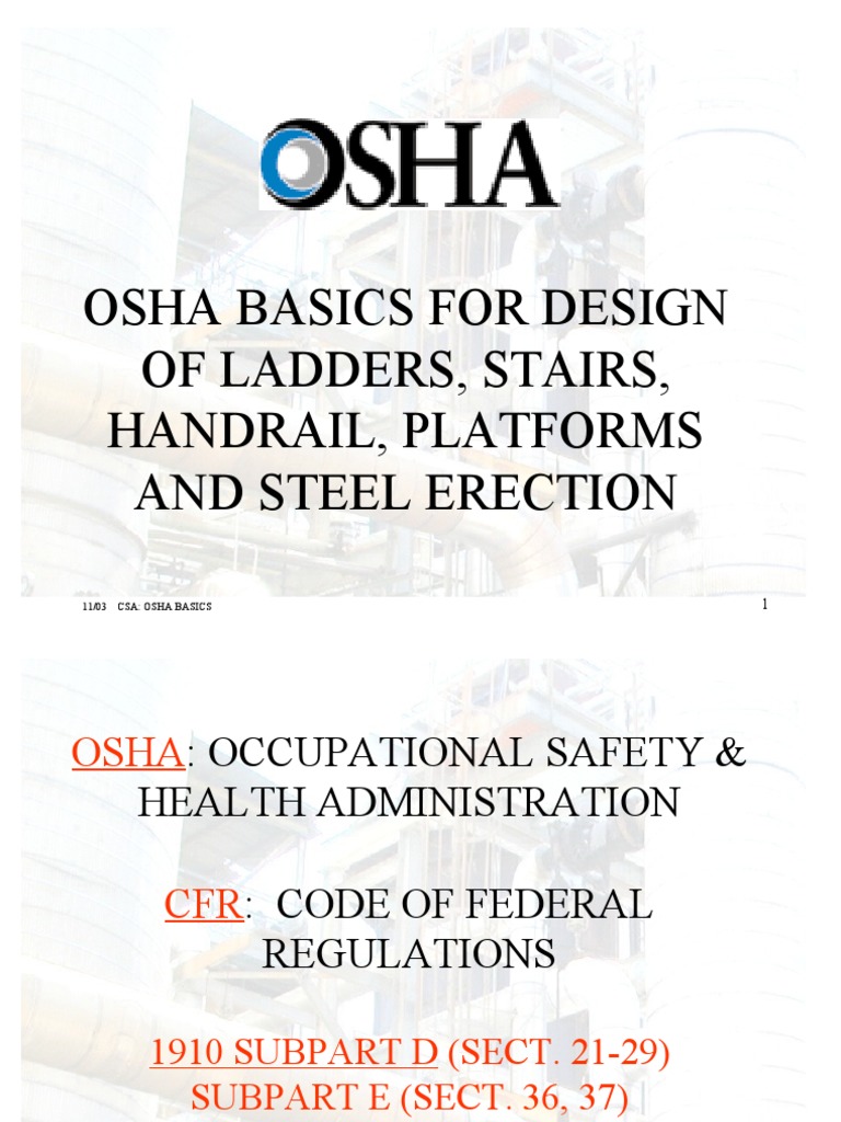 OSHA Basics | PDF | Stairs | Building Engineering