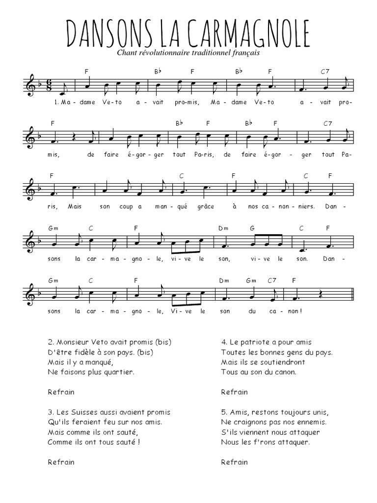Traditionnel - Dansons La Carmagnole PDF | PDF
