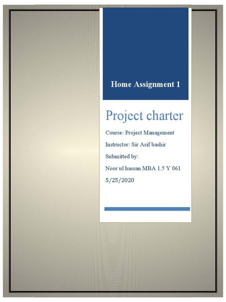 Project Charter: Home Assignment 1 | PDF