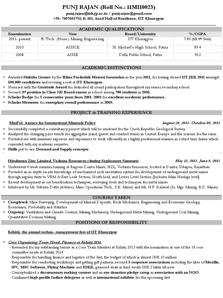 Punj Rajan - Resume PDF | PDF | Business