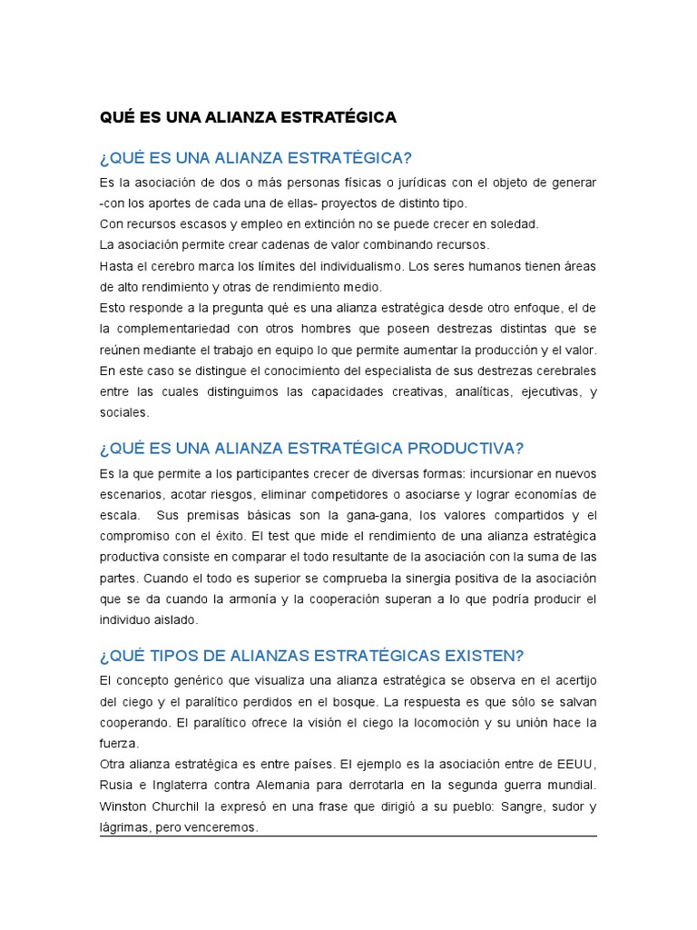 Alianzas Estrategicas | PDF