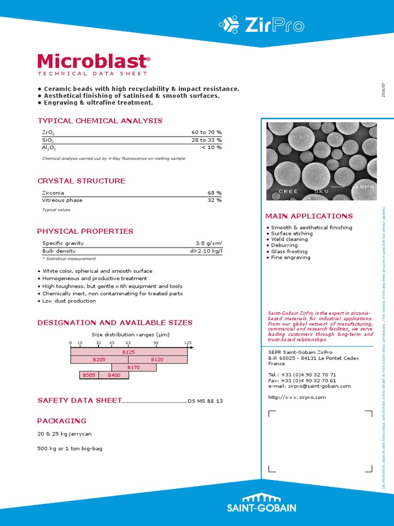 Microblast Technical Data Sheet PDF | PDF
