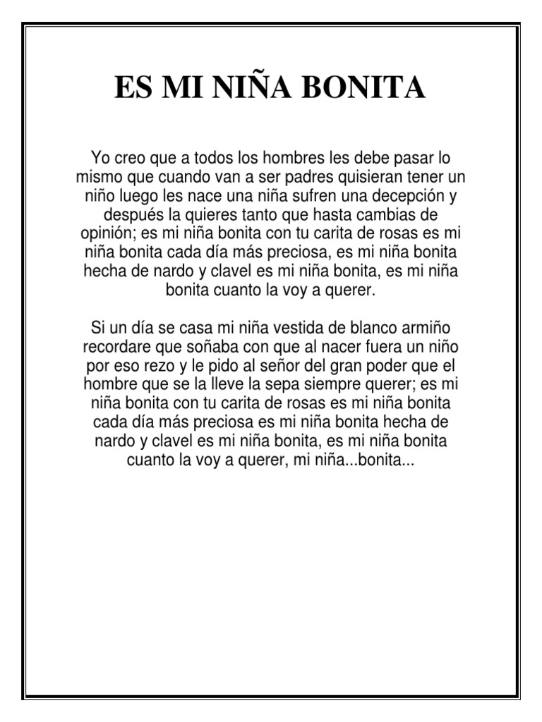 Es Mi Niña Bonita PDF | PDF