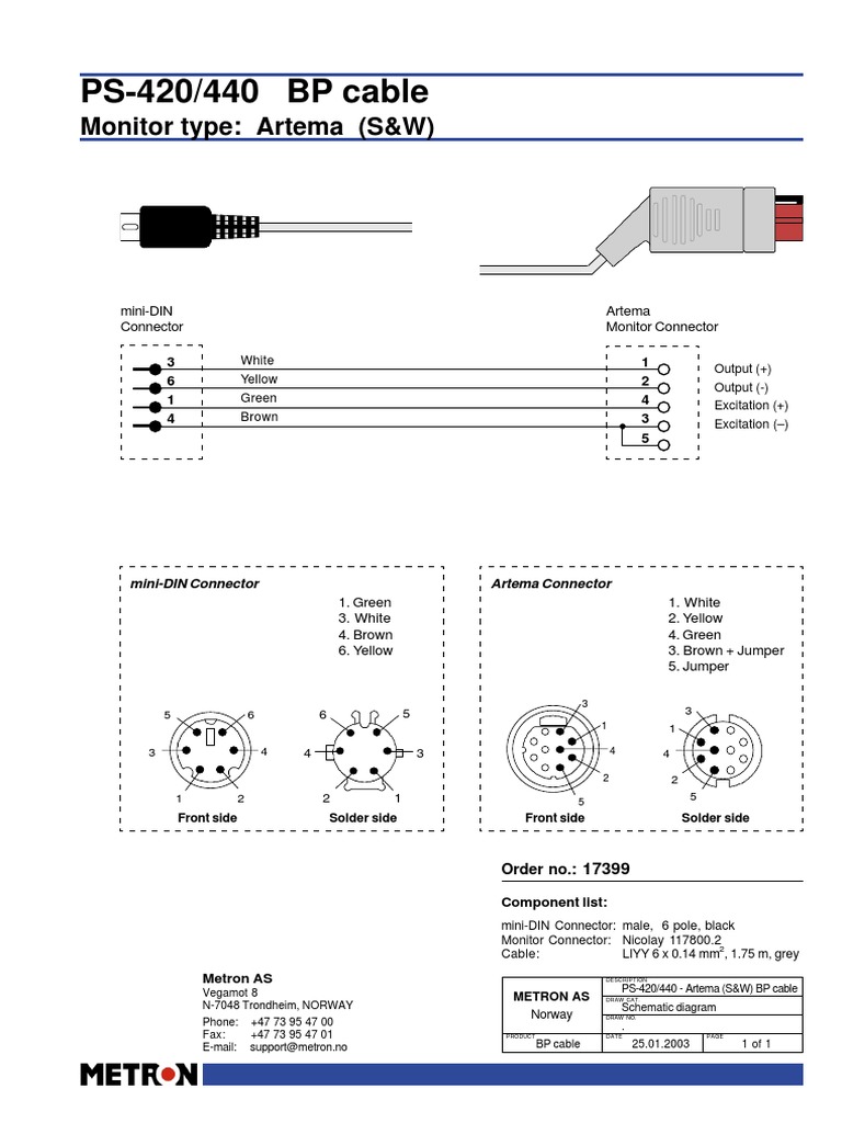 PS-420/440 BP Cable: Monitor Type: Artema (S&W) | PDF