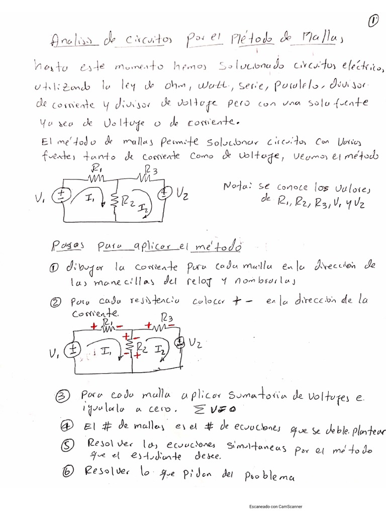 Análisis de Circuitos Por Mallas PDF | PDF
