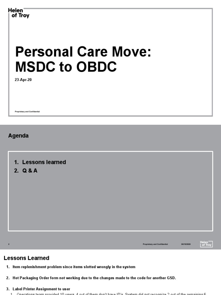 Lessons Learned PCM MSDC OBDC | PDF | Technology & Engineering