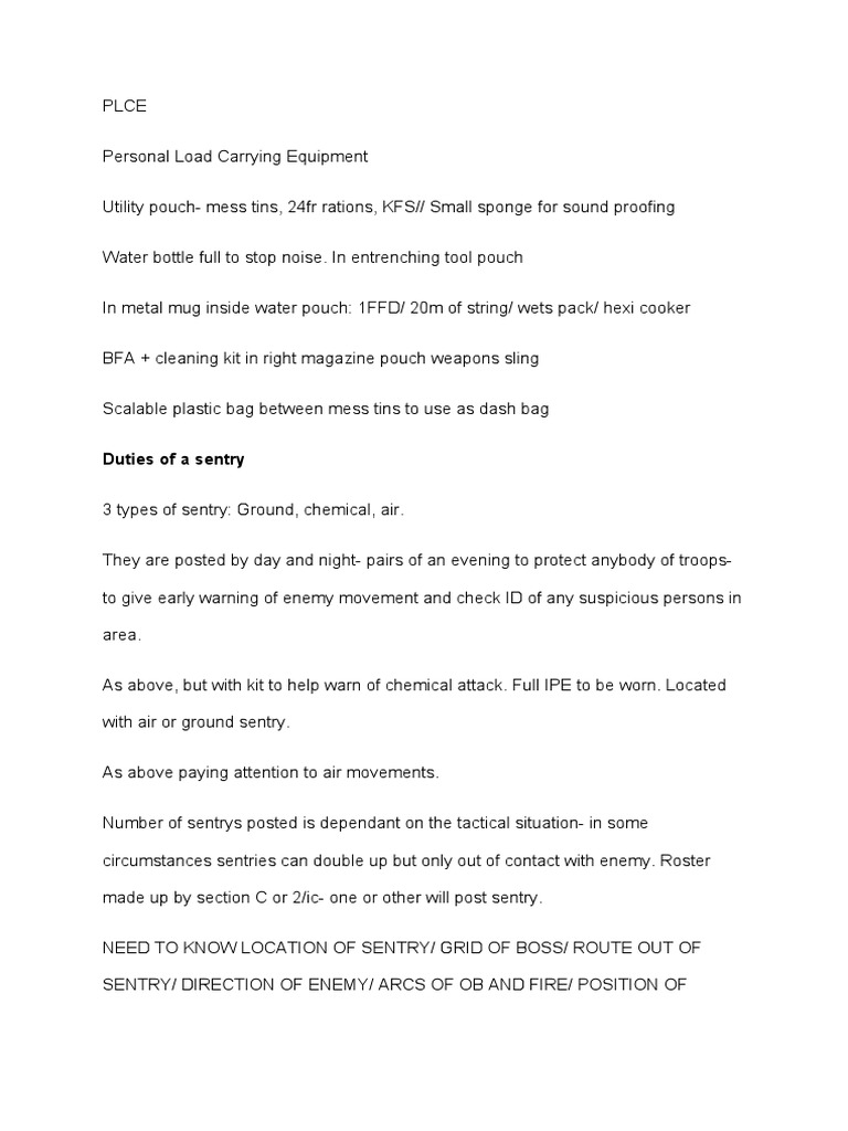 Duties of A Sentry | PDF | Military | Military Science