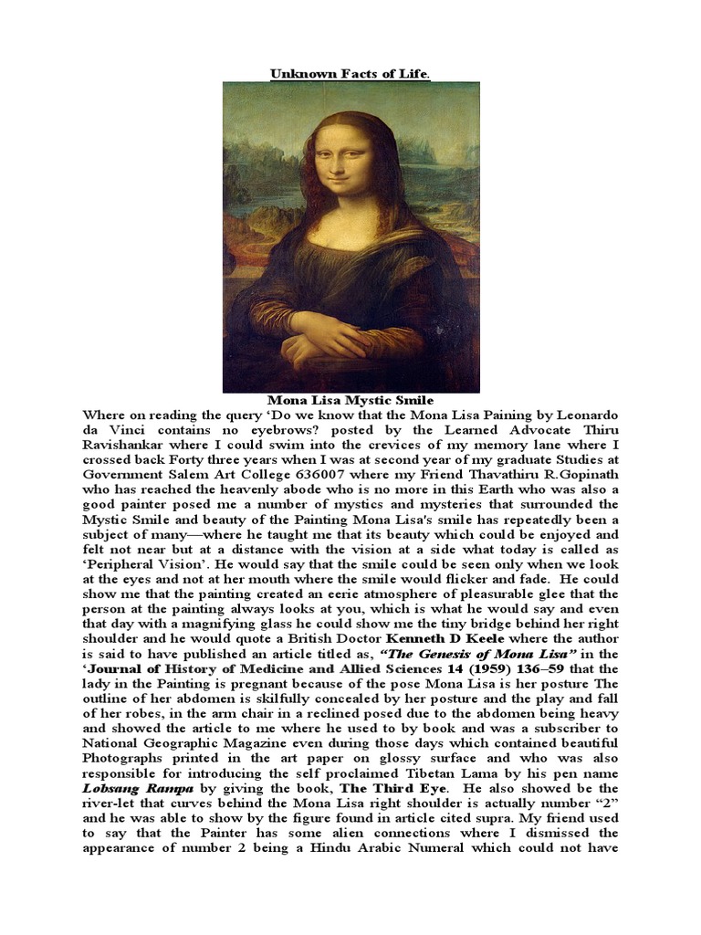 Mona Lisa Mysteries: Exploring the Enigmatic Smile and Pregnancy ...