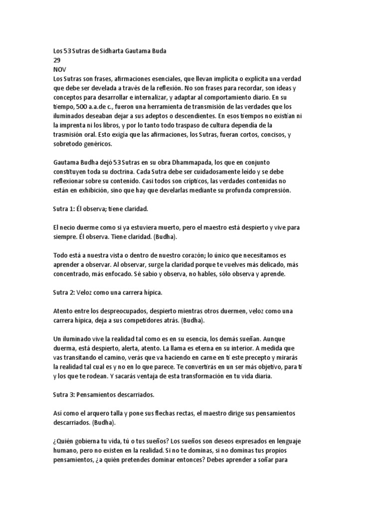 Los 53 Sutras de Sidharta Gautama Buda | PDF