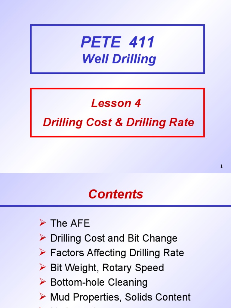 Drilling Cost and Drilling Rate | PDF | Drilling Rig | Pressure