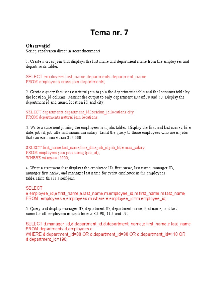 Tema Nr. 7: Observație! | PDF