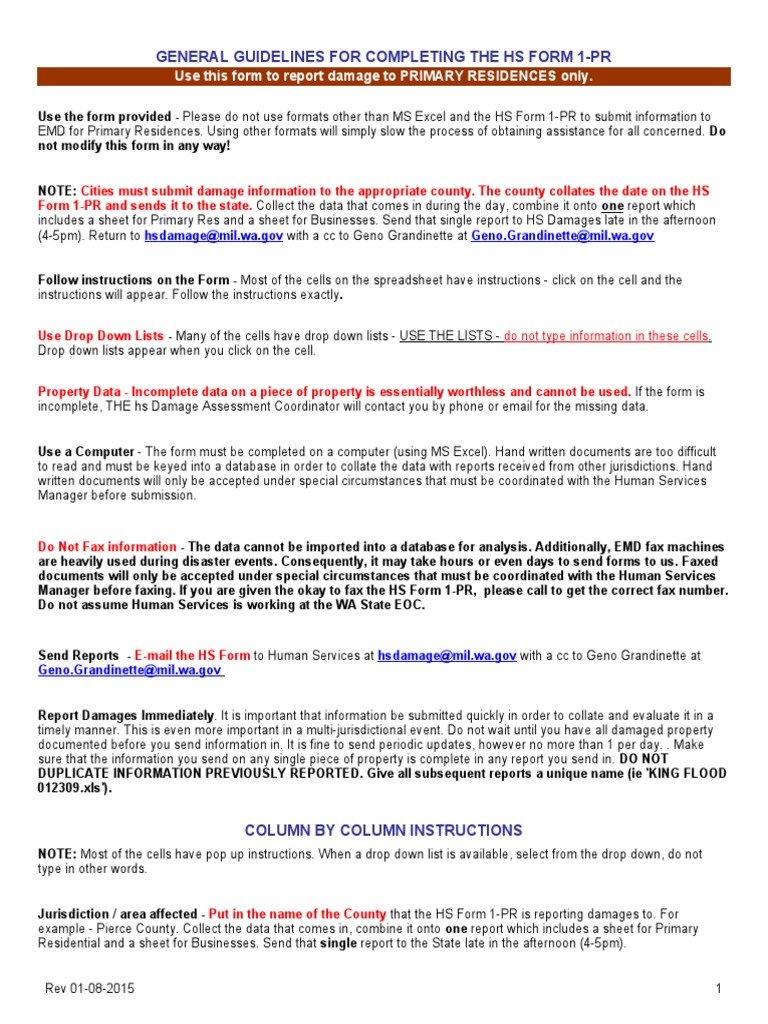 Damage Reporting Guidelines | PDF