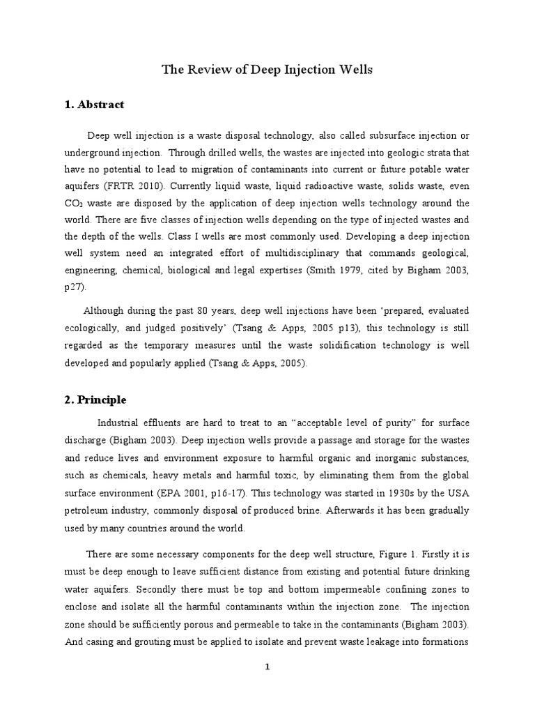 The Review of Deep Injection Wells | PDF | Waste | Water And The ...