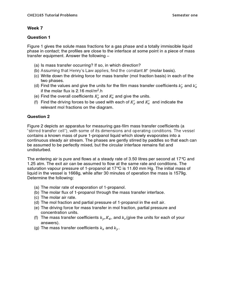 CHE3165 Practical Week 7 PDF | PDF