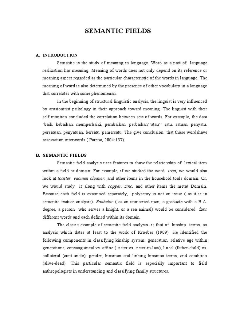 Semantic Fields
