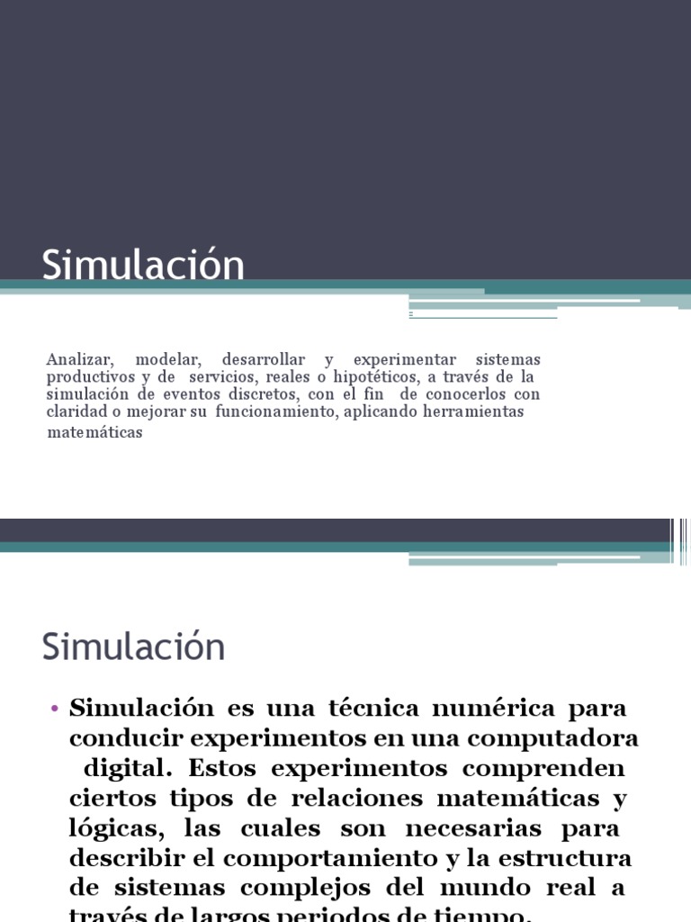 Que Es La Simulacion | PDF | Simulación | Science