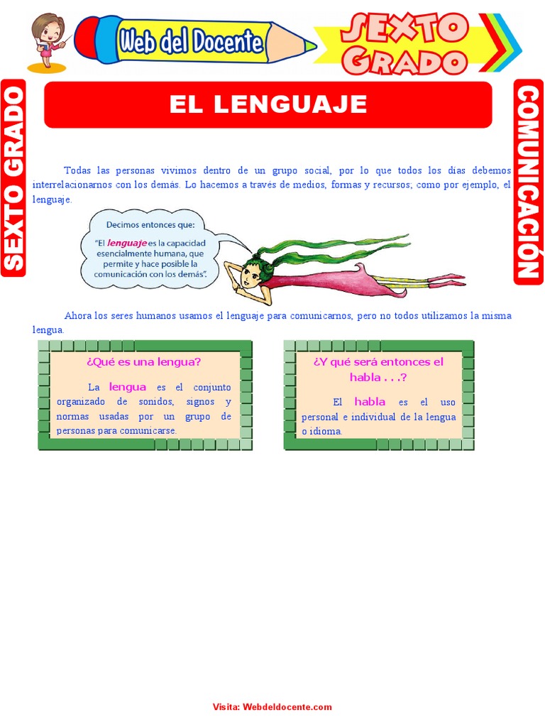 El Lenguaje para Sexto Grado de Primaria | PDF | Crecimiento personal y ...