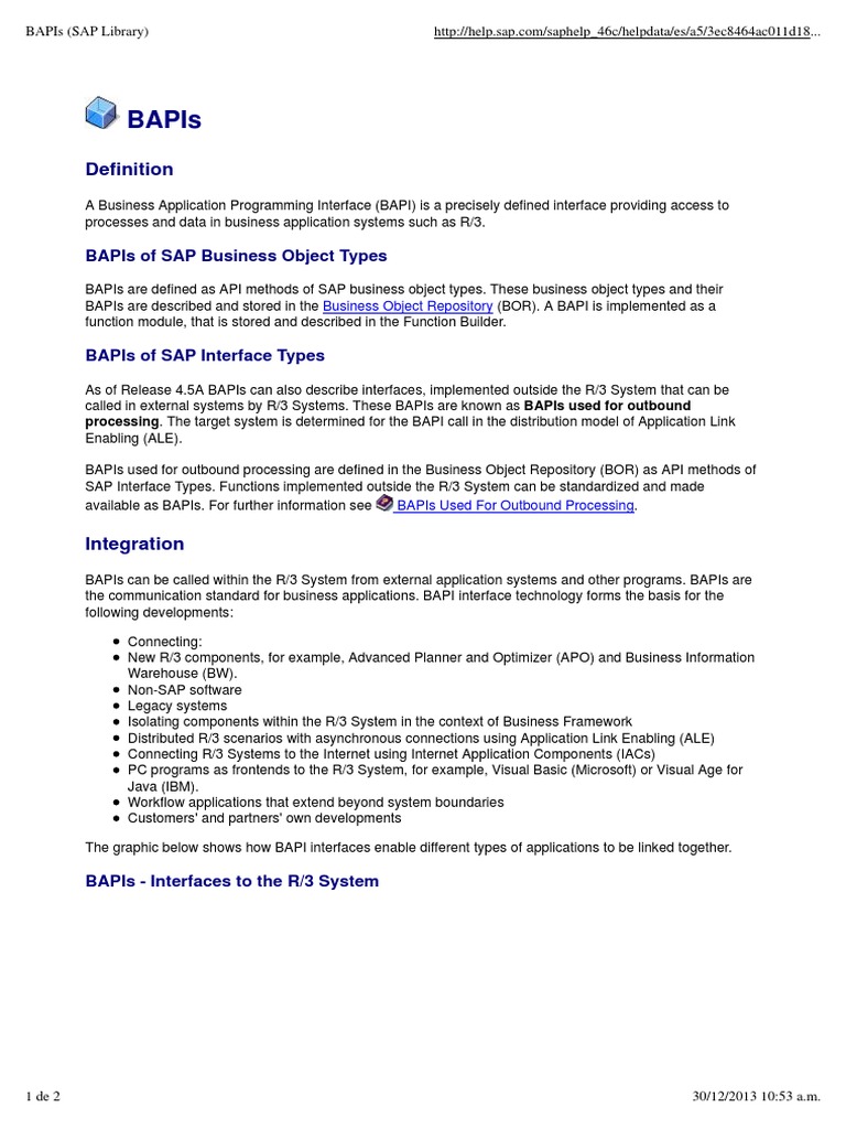 Bapis: Bapis of Sap Business Object Types | PDF | Application Programming Interface | Library ...