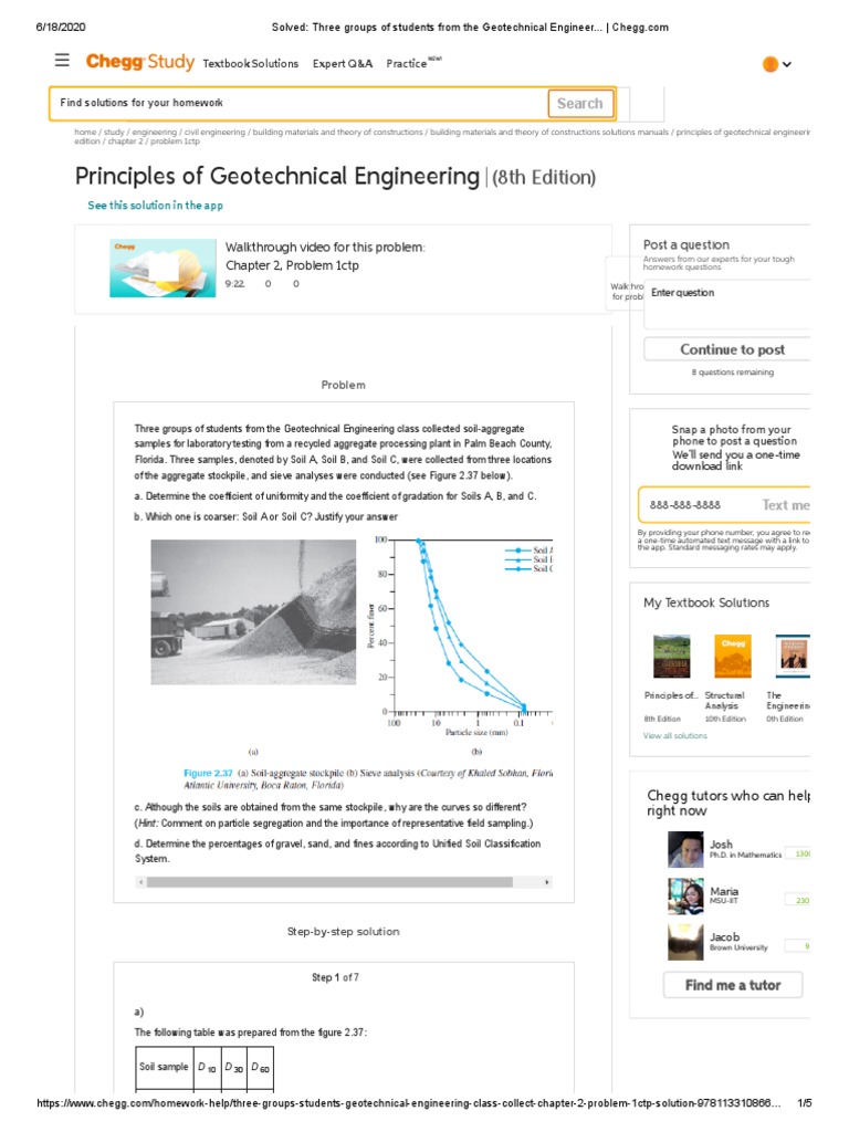 Solved - Three Groups of Students From The Geotechnical Engineer | PDF ...