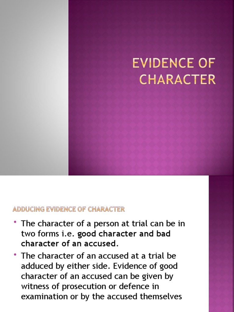Character Evidence in Civil Trials | PDF | Relevance (Law) | Witness