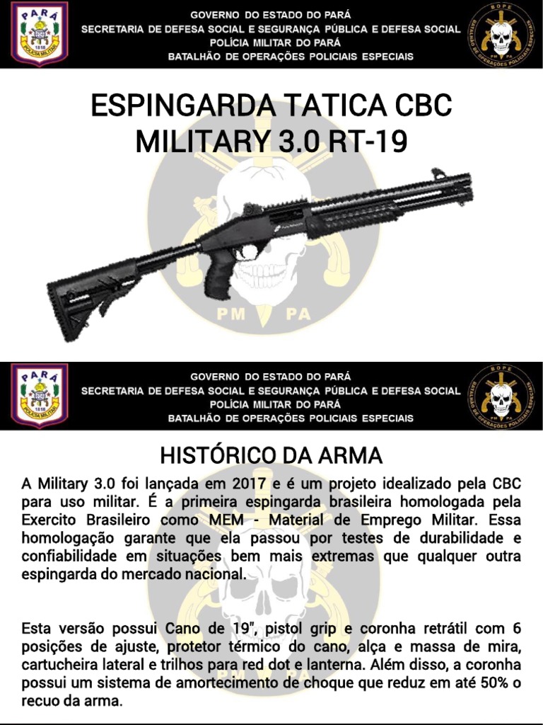 Cal. 12 Military | PDF | Armas de fogo | Armas de projétil