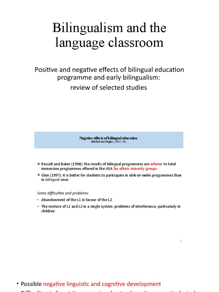 Bilingual Education: Effects and Benefits | PDF | Second Language ...