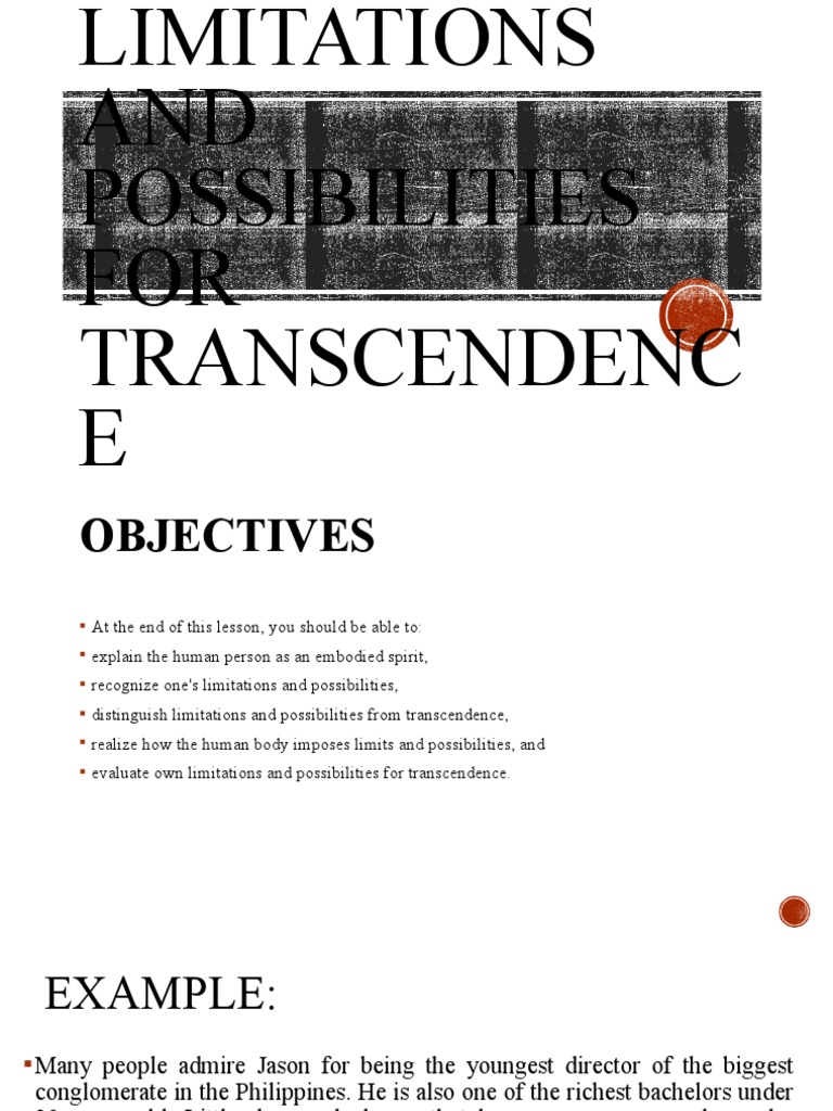 8-15-19 One's Limitations and Possibilities For Transcendence | PDF ...