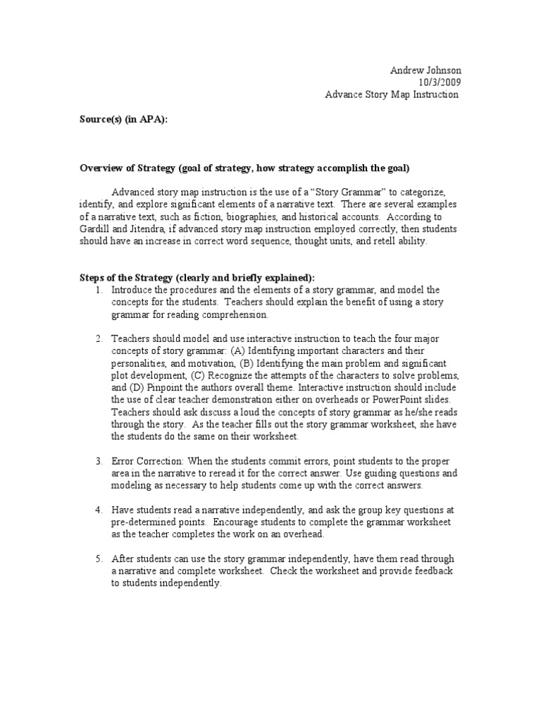 Advanced Story Map Instruction: A Five-Step Strategy for Teaching ...