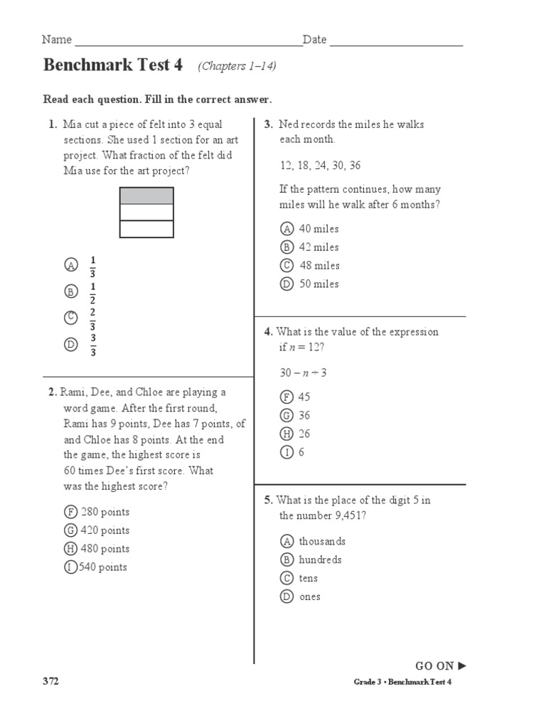 Benchmark Test 4 Title | PDF | Eye Color | Teaching Mathematics