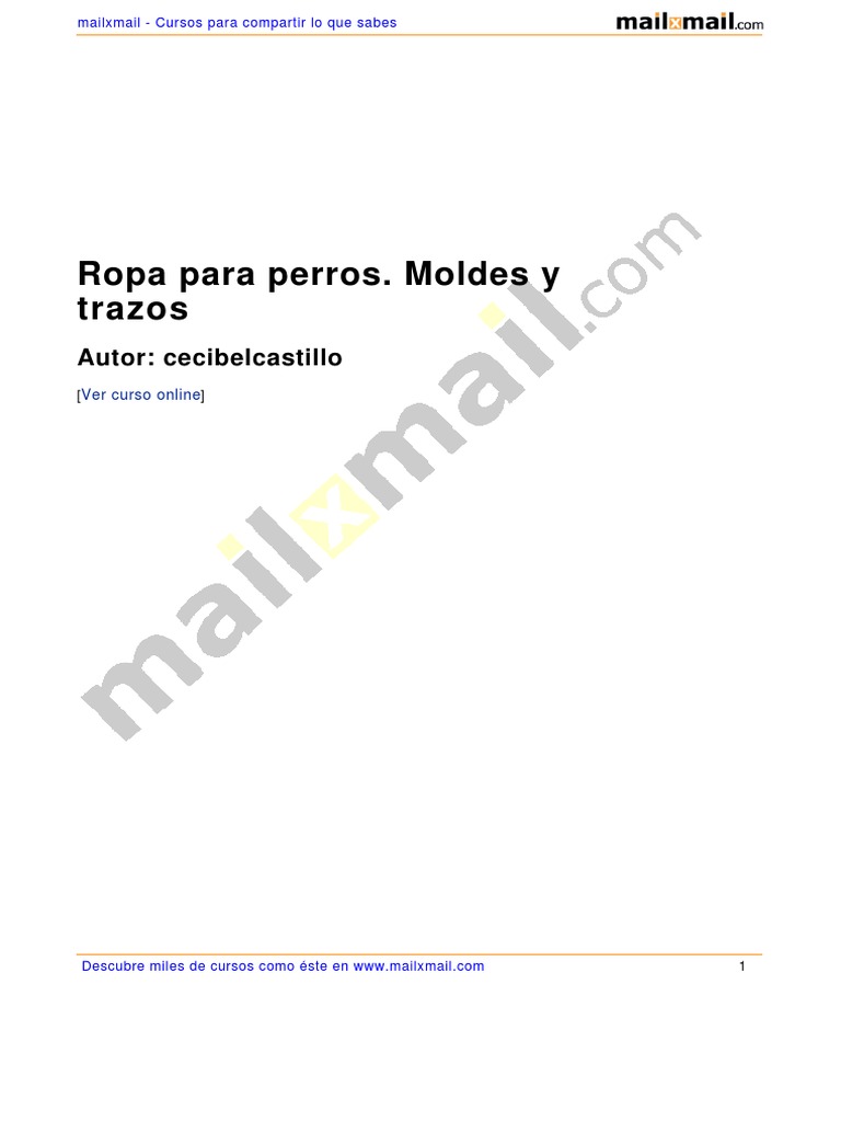Ropa Perros Moldes Trazos 38446 | PDF | Ropa | Bienes de consumo