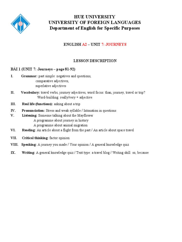 A2.Elementary - Unit7 FINAL | PDF | Voyager Program | English Language