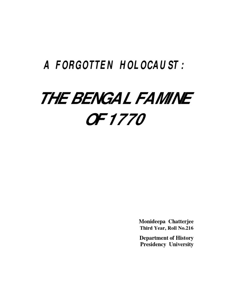 The Bengal Famine OF 1770: A Forgotten Holocaust | Download Free PDF ...