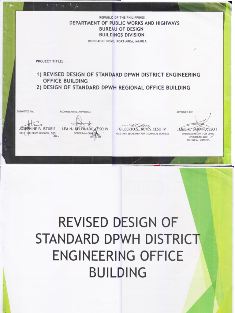 Revised Design of Standard DPWH District Engineering PDF | PDF | Wall ...