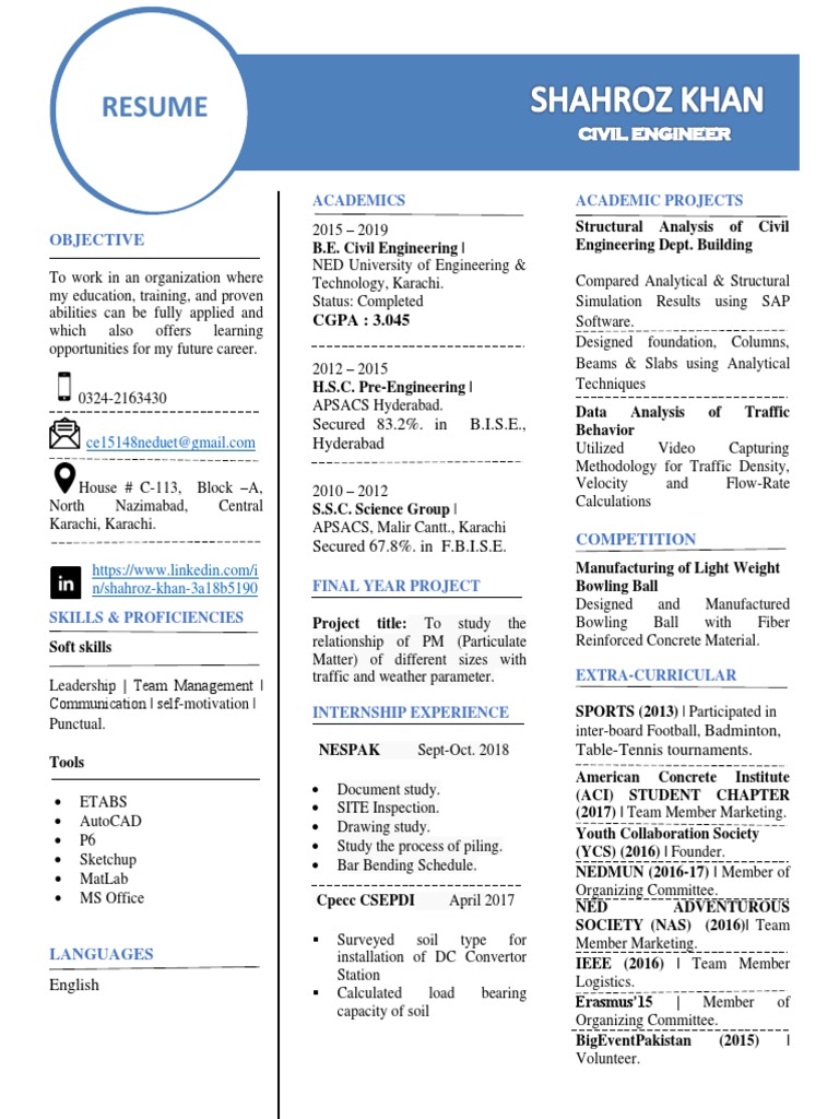 CV Shahroz | PDF | Engineering