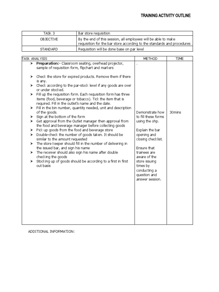 Bar Store Requisition | PDF | Business