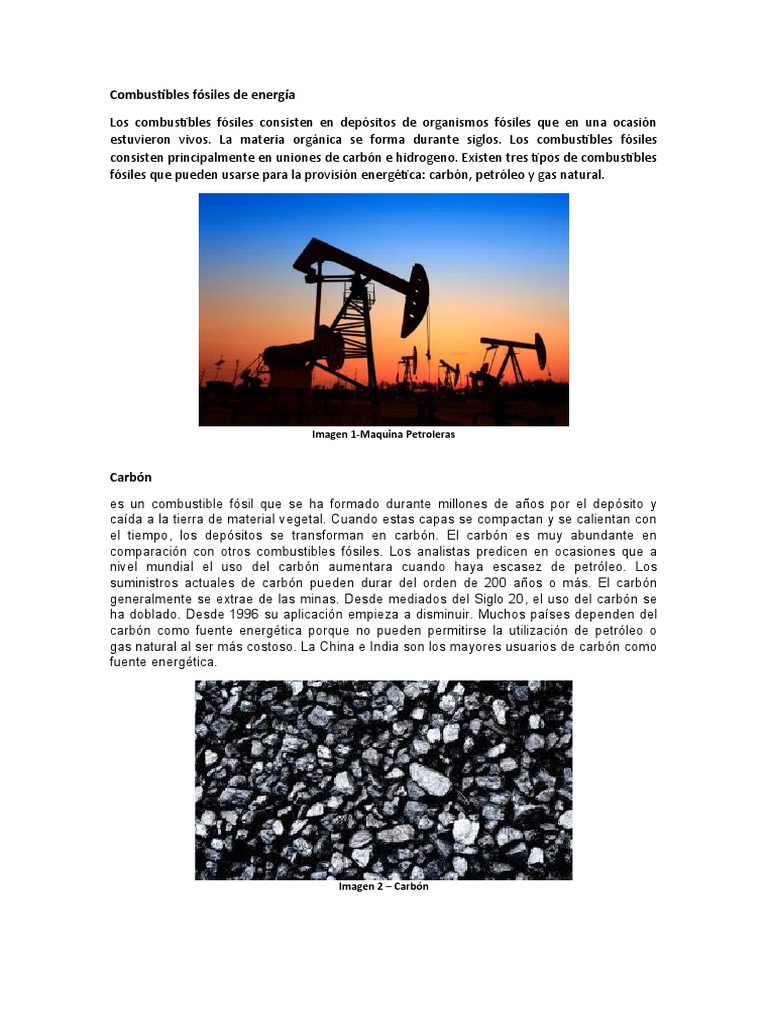 Combustibles Fósiles de Energía | PDF | Combustibles | Carbón
