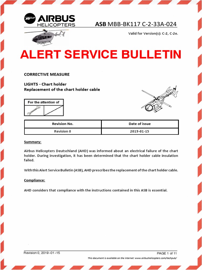 Alert Service Bulletin: ASB MBB-BK117 C-2-33A-024 | PDF | Printed Circuit Board | Wire