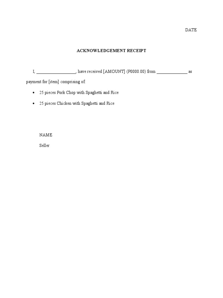 Acknowledgement Receipt | PDF