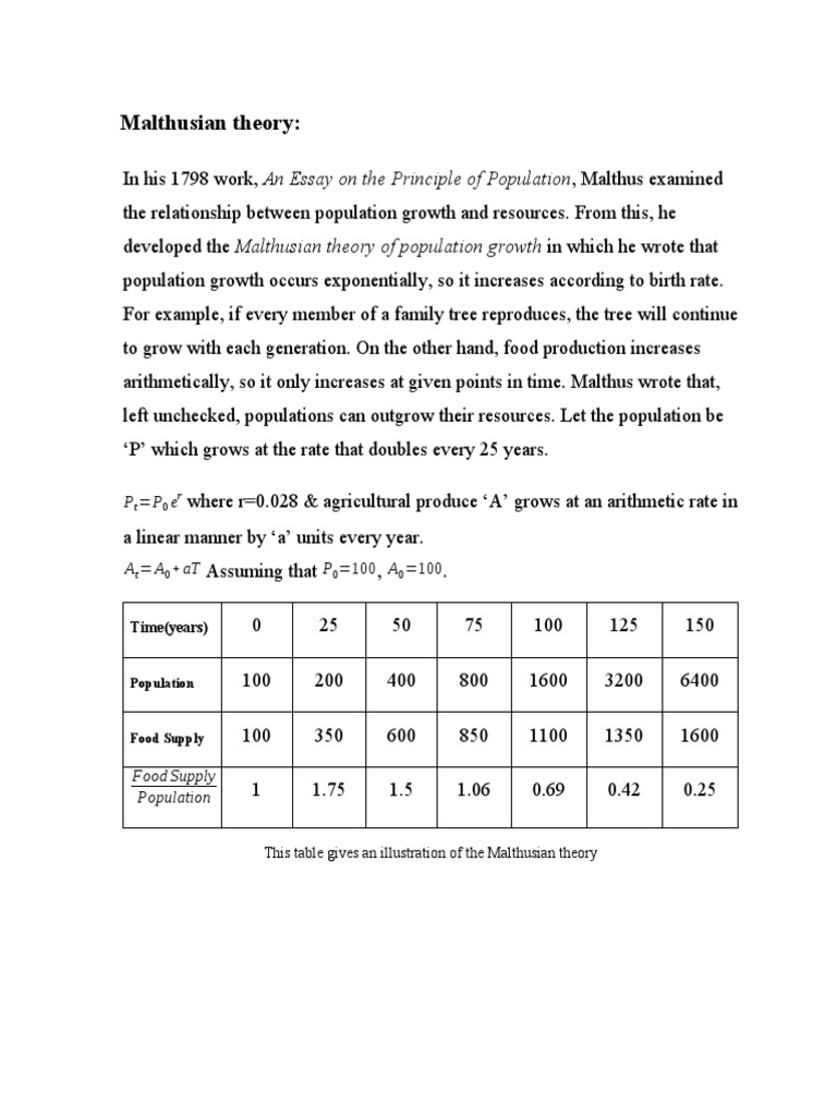 Malthusian Theory:: Time (Years) | PDF | Economic Growth ...