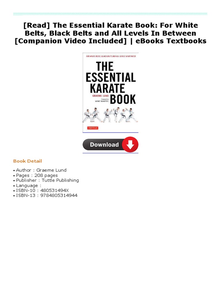 Essential Karate Book Overview | PDF | Paper | E Books