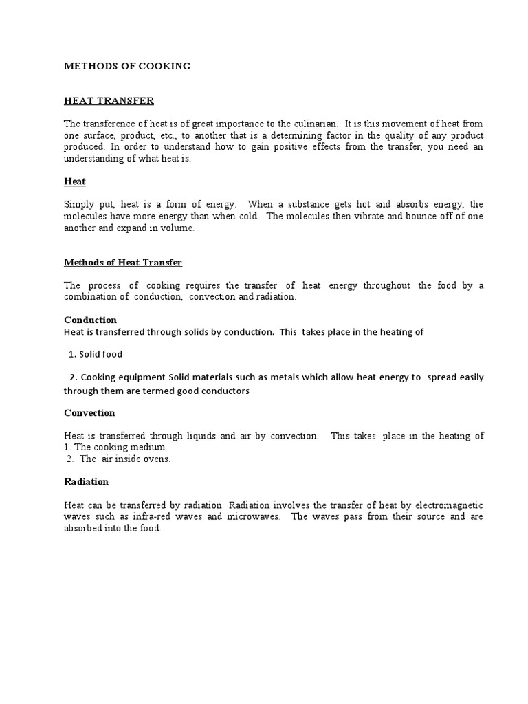 Methods of Cooking | PDF | Grilling | Roasting