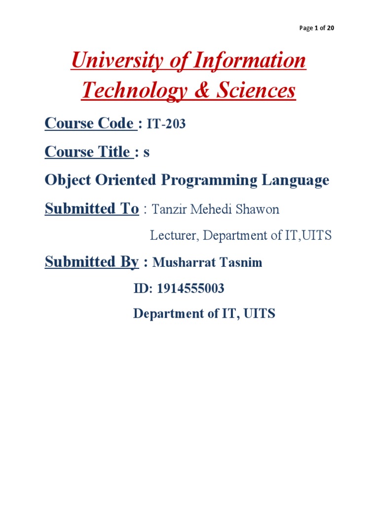 Musharrat Tasnim | PDF | Inheritance (Object Oriented Programming ...