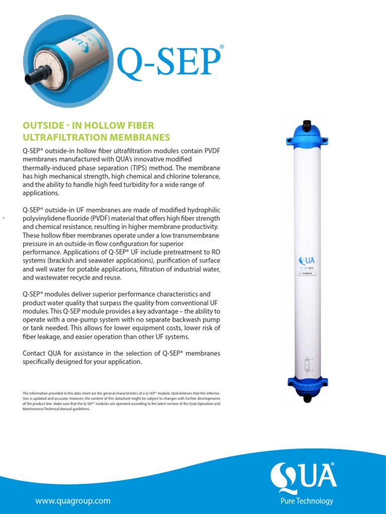 QSEP Outside in Data Sheet 02 | PDF | Membrane | Chemical Process ...