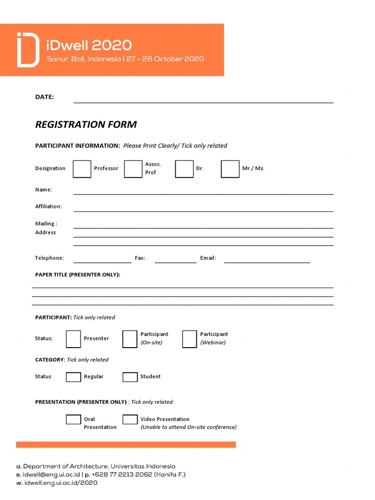Registration Form - Date - Name | PDF