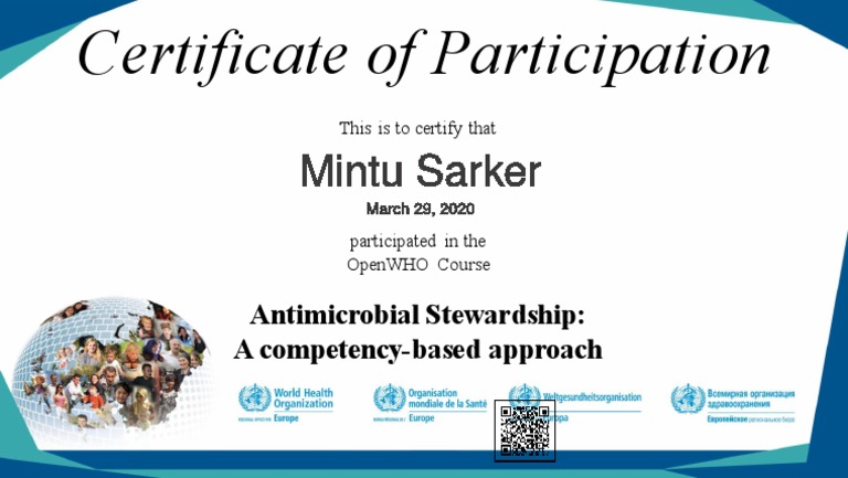 Mintu Sarker: Antimicrobial Stewardship: A Competency-Based Approach | PDF