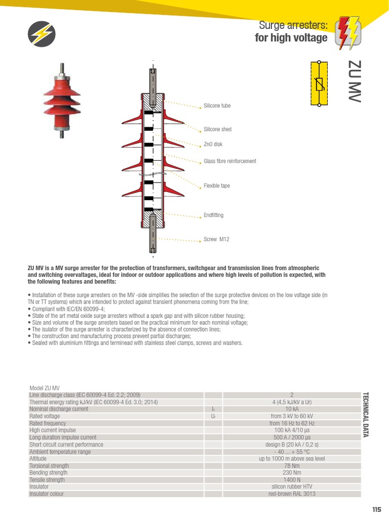 Zotup Zu Mv Overvoltage Surge Arrester For Medium Voltage Solutions