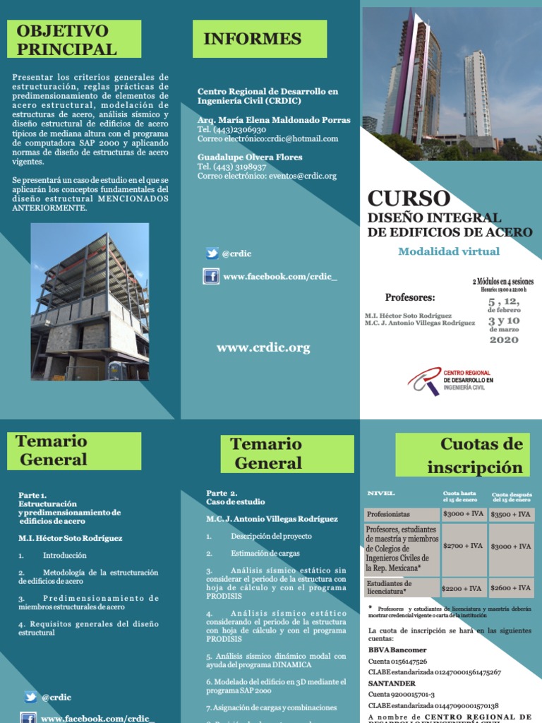 TRIPTICO Diseño Integral Edificios Acero | PDF | Diseño | Informática y ...