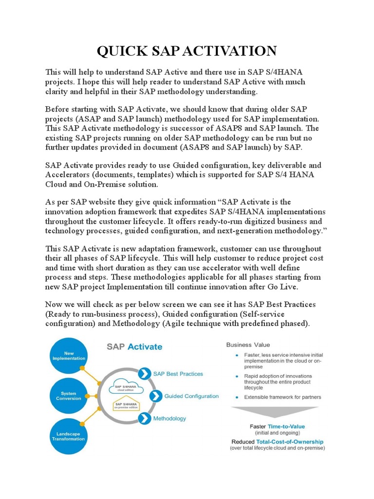 Quick Sap Activation | PDF | Software Development Process | Design Thinking