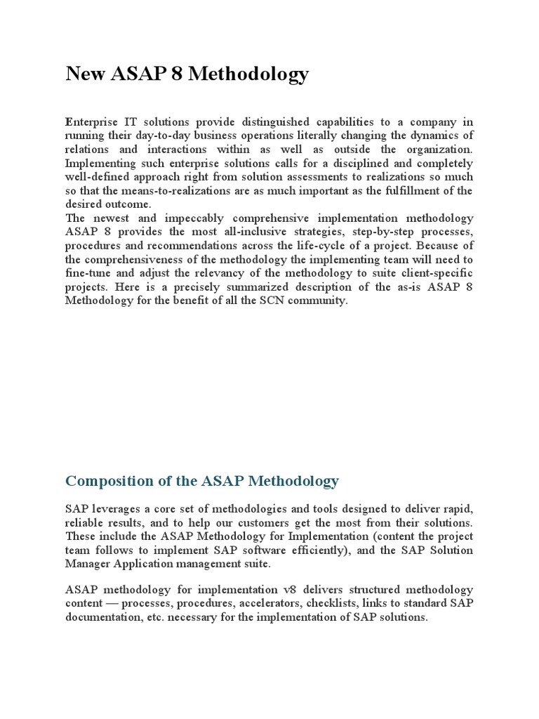New ASAP 8 Methodology | PDF | Agile Software Development | Project ...