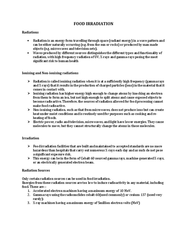 Unit4 Final PDF | PDF | Ionizing Radiation | Food Preservation Unit4 Final PDF | PDF | Ionizing Radiation | Food Preservation